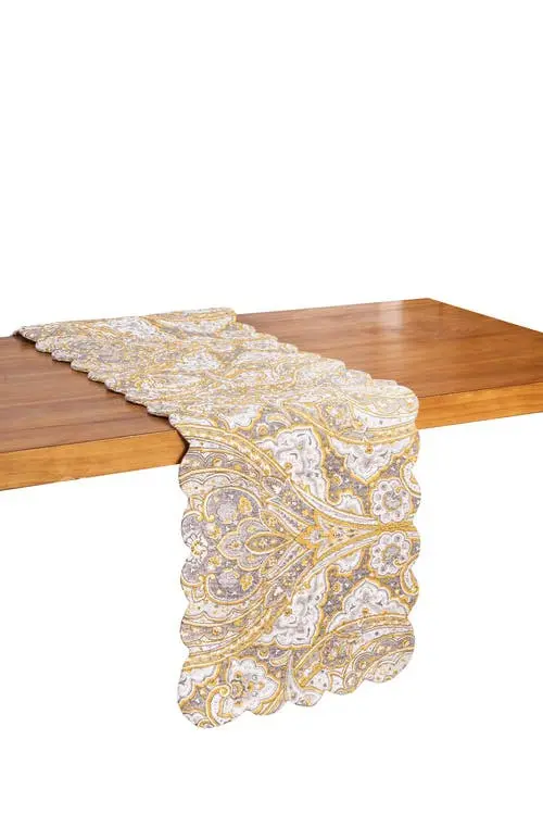 C&F HOME Shay Damask Table Runner