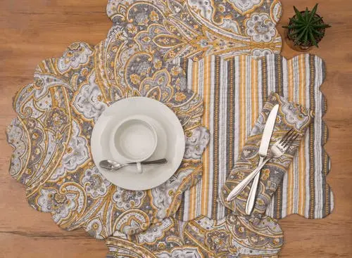 C&F HOME Shay Damask Table Runner