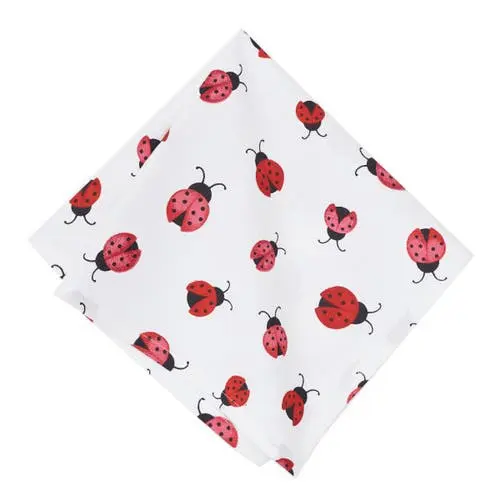 C&F HOME Ladybug Pattern Spring Napkin - White