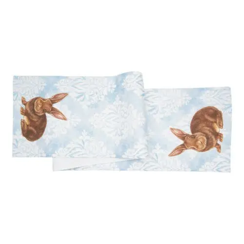 C&F HOME Damask Easter Bunny Rabbit Table Runner 14" X 72