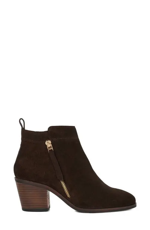 Dune London Paicing Leather Block Heel Bootie - Brown