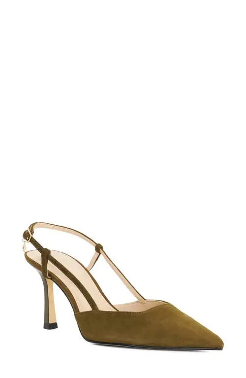 Dune London Pointed Toe Slingback Pump - Green