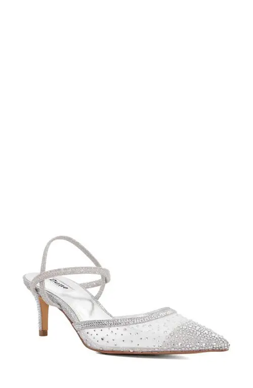 Dune London Charismatic Ankle Strap Pump - Silver