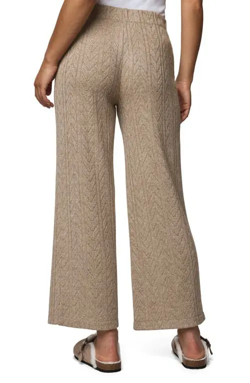 Splendid Pointelle Cropped Wide-leg Pants - Light Cedar Beige Heather