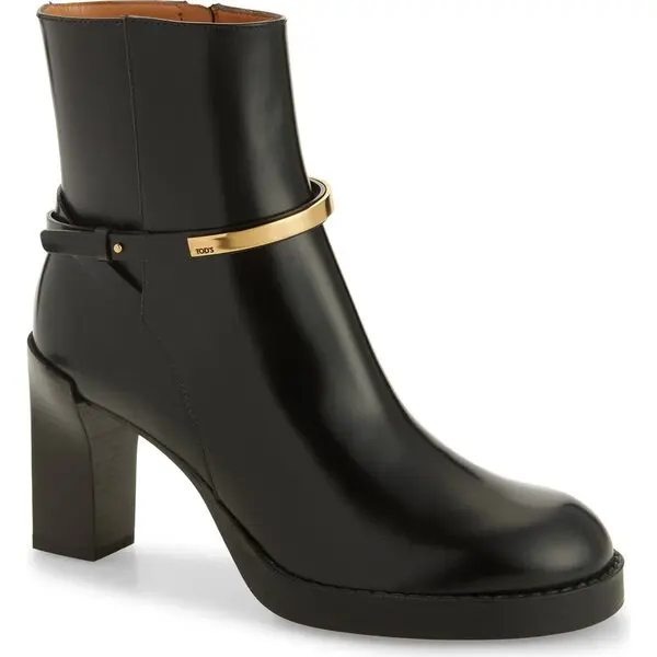TOD'S Bar Block Heel Ankle Boots