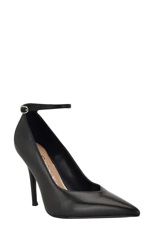 Guess Pointed Toe Ankle Strap Pumps - Black
