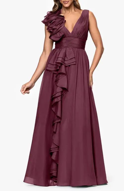 XSCAPE EVENINGS Ruffle Organza Gown