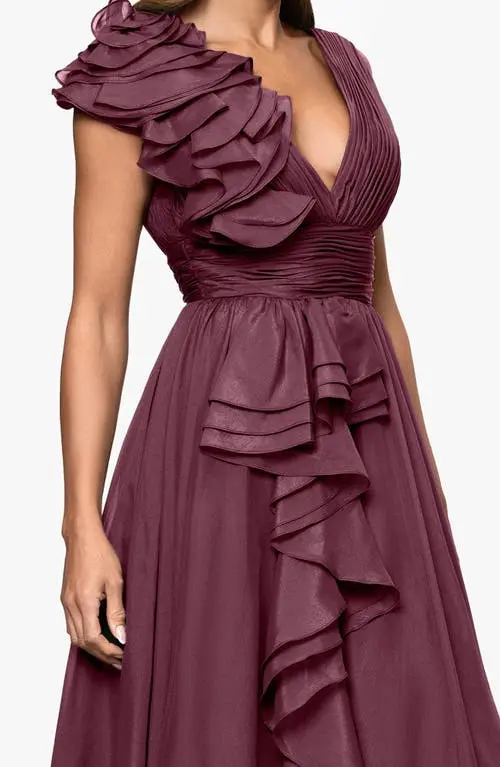XSCAPE EVENINGS Ruffle Organza Gown