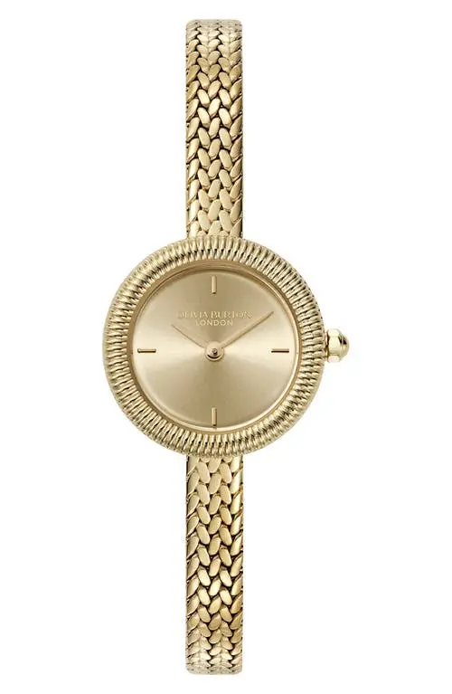 OLIVIA BURTON Finery Mesh Strap Watch - Gold