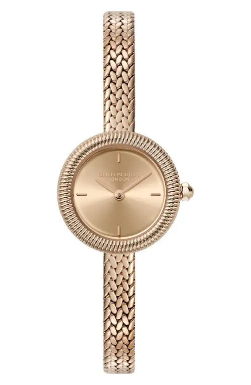 OLIVIA BURTON Finery Mesh Strap Watch - Pink