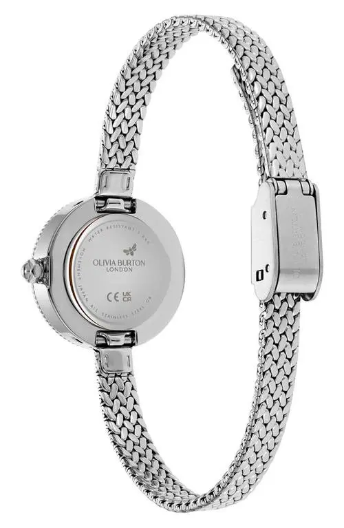 OLIVIA BURTON Finery Mesh Strap Watch - Silver