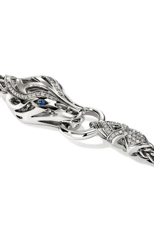 John Hardy Naga Dragon Link Bracelet With Diamonds And Sapphires