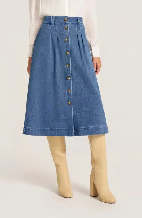 Matty M. Marlow Button Front Midi Skirt
