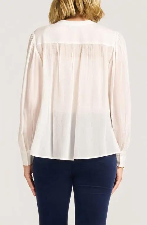Matty M. Andie Pleated Yoke Button-up Shirt - Vellum