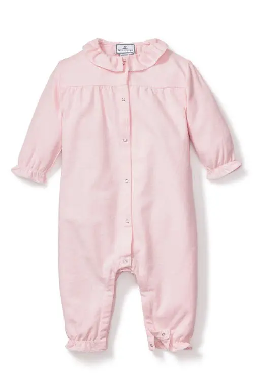 PETITE PLUME Madeline Brushed One-piece Flannel Pajamas - Pink