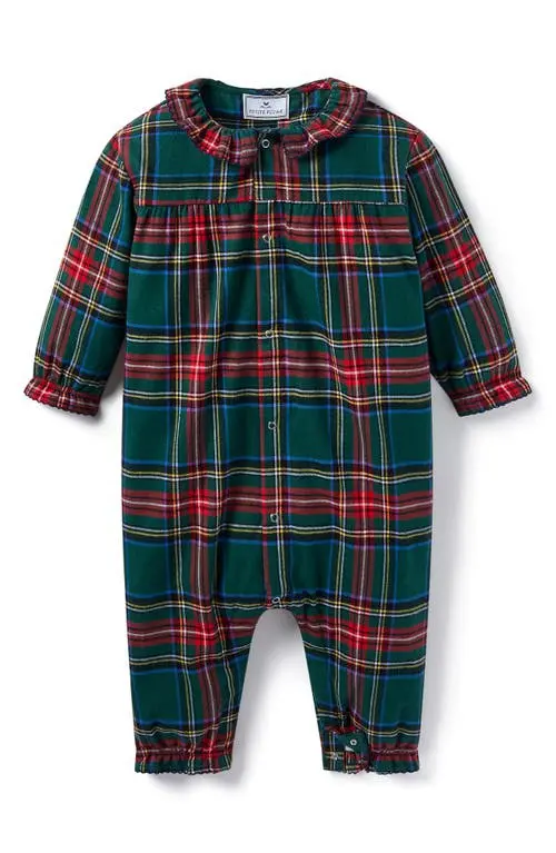 PETITE PLUME Madeline Kensington Tartan One-piece Pajamas - Green