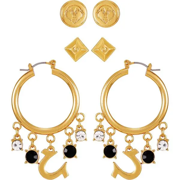 True Religion Earring Set - Goldtone
