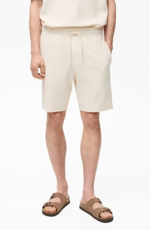 Mango Textured Drawstring Shorts