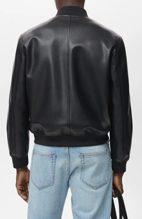 Mango Faux Leather Bomber Jacket