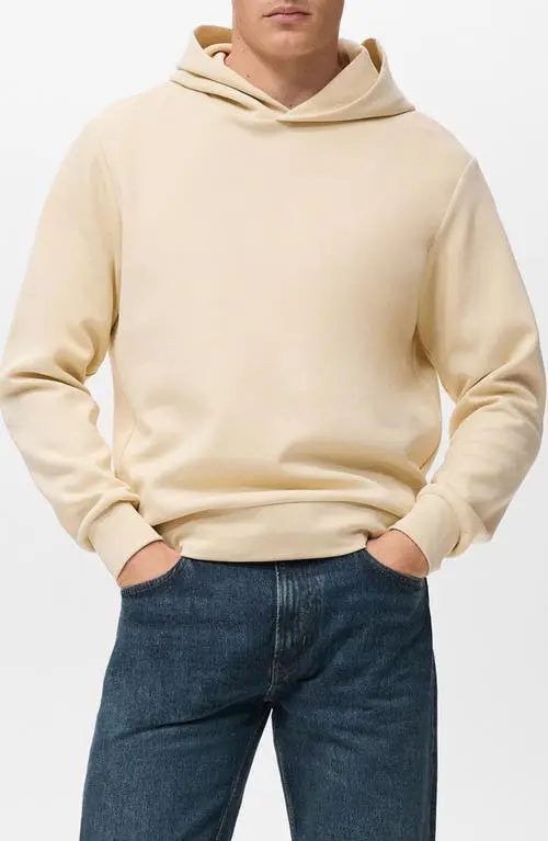 Mango Regular Fit Fleece Hoodie - Ecru