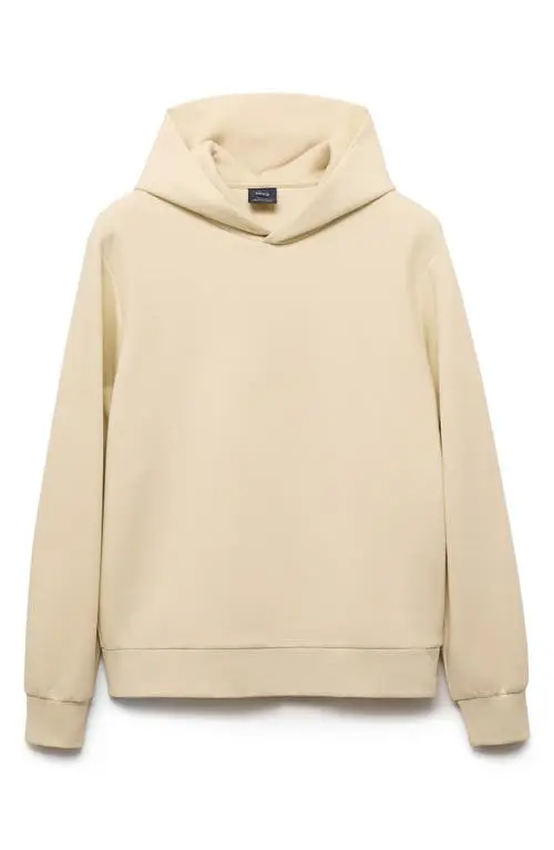 Mango Regular Fit Fleece Hoodie - Ecru
