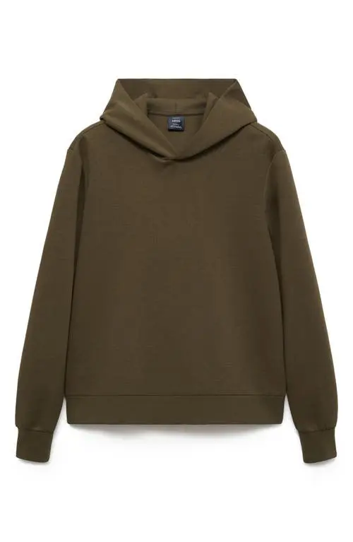 Mango Regular Fit Fleece Hoodie - Olive Green