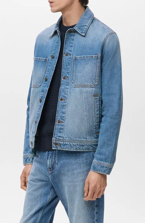 Mango Slim-fit Denim Jacket - Medium Blue