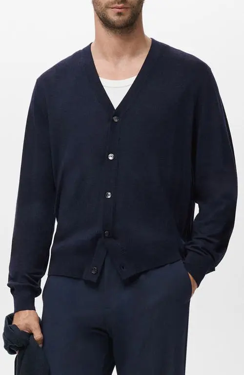 Mango Solid Wool Cardigan