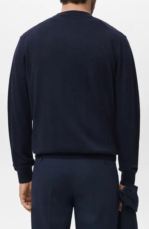 Mango Solid Wool Cardigan