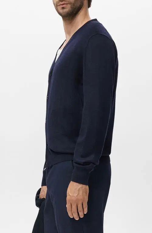 Mango Solid Wool Cardigan