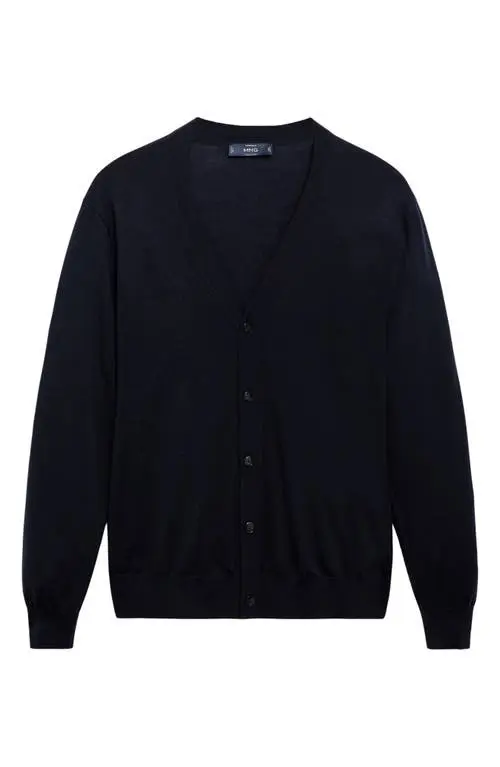 Mango Solid Wool Cardigan