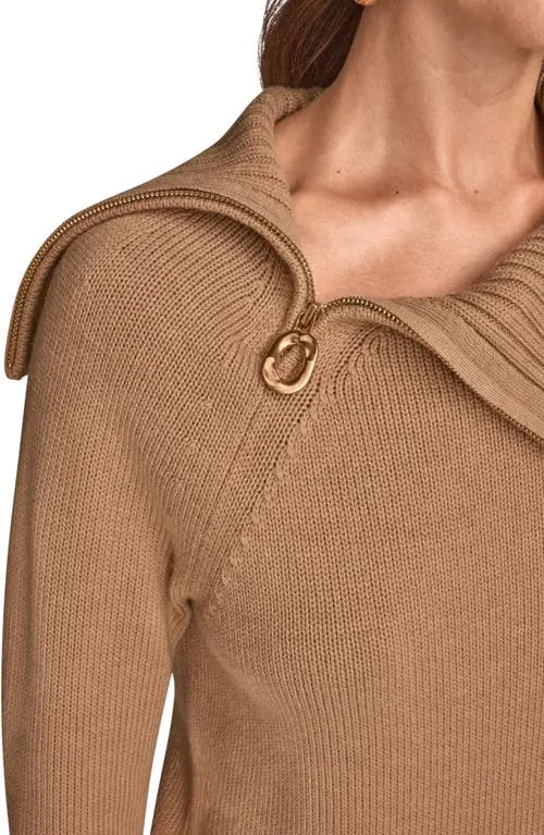 Donna Karan New York Asymmetric Zip Collar Sweater