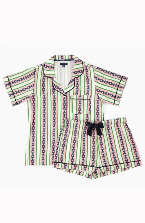 KATIE KIME Chain Stripe Shorts Set