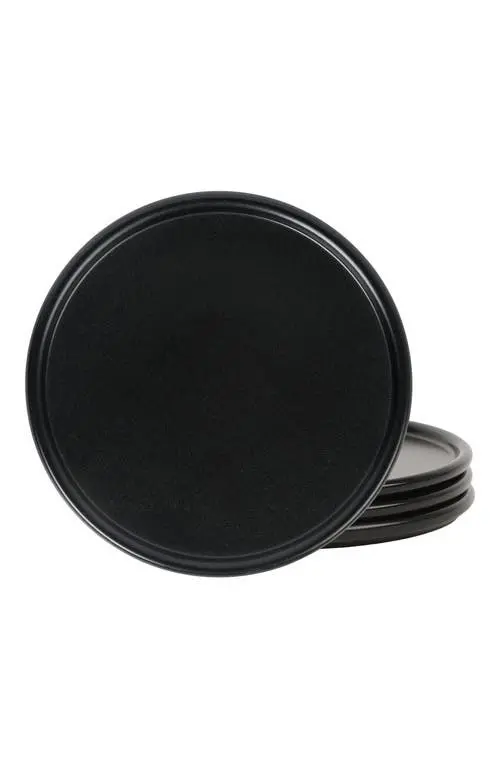 STONE + LAIN Eden Stoneware 4-piece Dinner Plate Set - Black