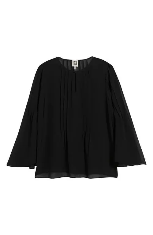 Anne Klein Pintuck Pleat Flutter Sleeve Top
