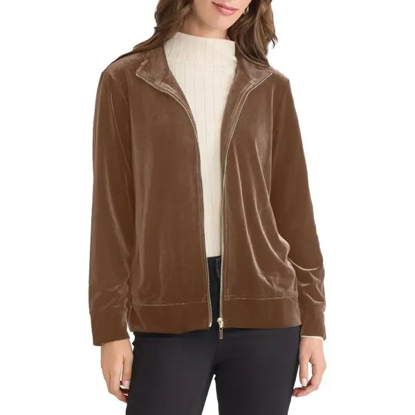 Jones New York Velour Jacket - Carob