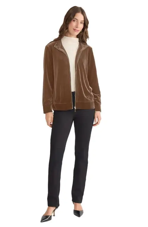 Jones New York Velour Jacket - Carob