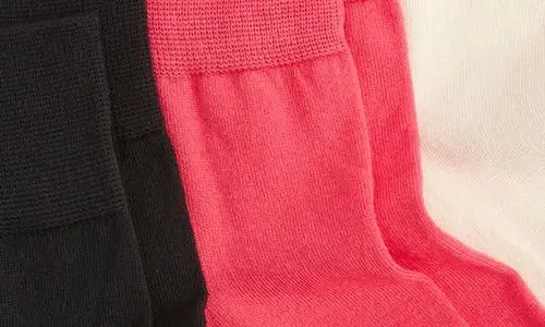 STEMS Finely Knit Trouser Socks Pack Of 3 - Pink Multi