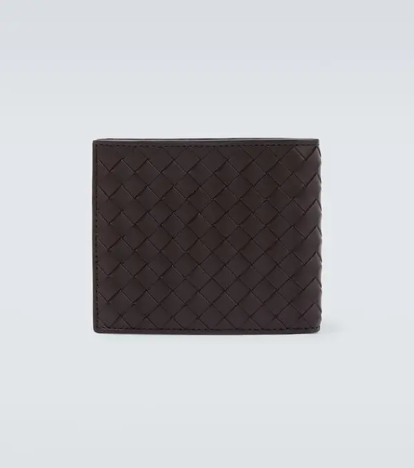 Bottega Veneta Intreccio Leather Bifold Wallet - Brown