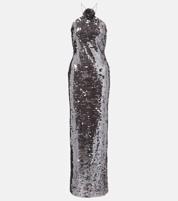 Magda Butrym Floral-applique Sequined Gown