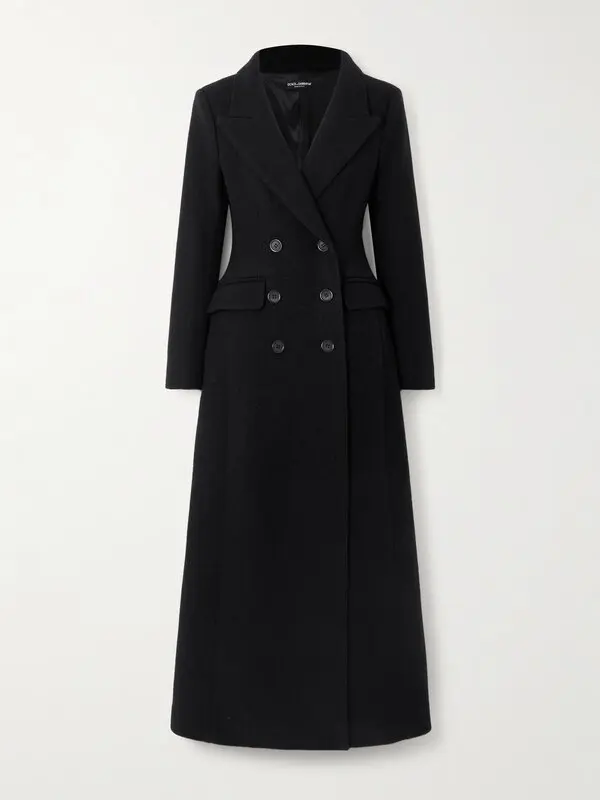 Dolce & Gabbana Wool Double-breasted Coat - Black