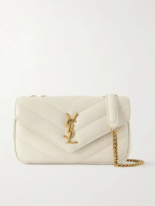 Saint Laurent Loulou Quilted Leather Shoulder Bag - Neutrals