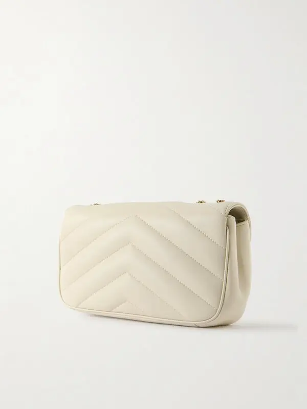Saint Laurent Loulou Quilted Leather Shoulder Bag - Neutrals
