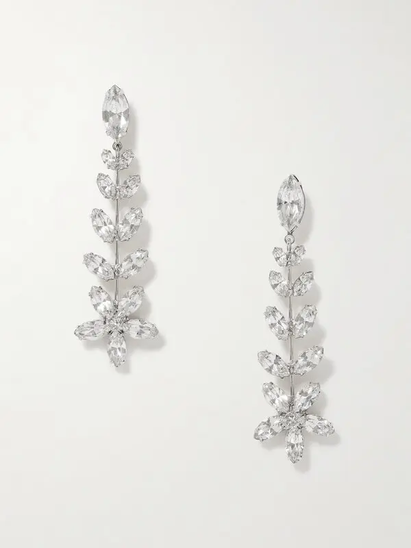 JENNIFER BEHR Vianca Rhodium-plated Crystal Earrings - Silver