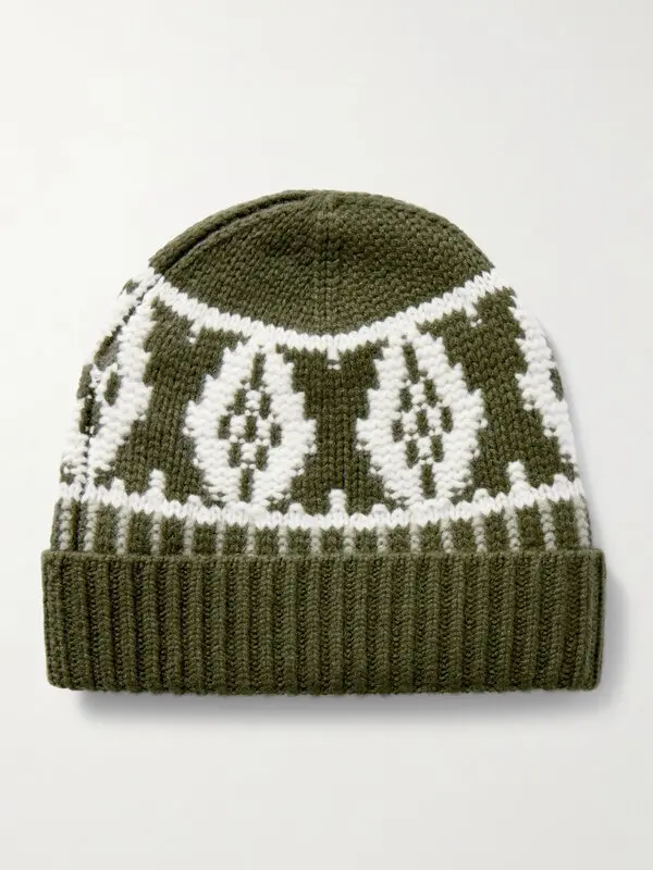 Arch4 Lorenz Fair Isle Cashmere Beanie - Green