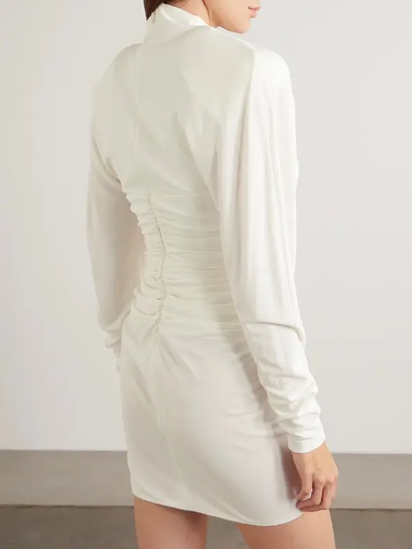 Stella Mccartney Lace-Trimmed Gathered Mini Dress In White - 60% Off |  Editorialist