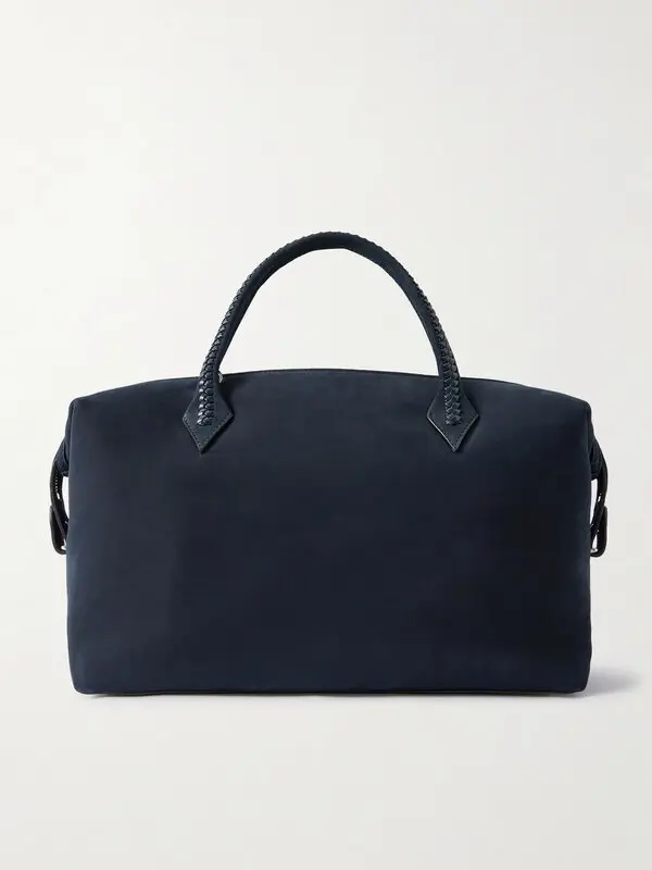 METIER Vérité City Braided Leather-trimmed Nubuck Tote - Blue