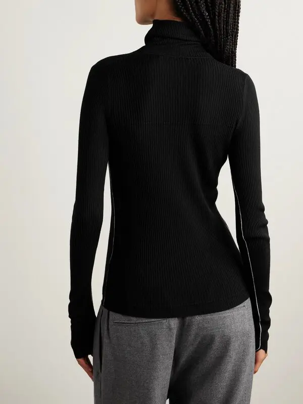 Maria Mcmanus Ribbed Merino Wool Turtleneck Sweater