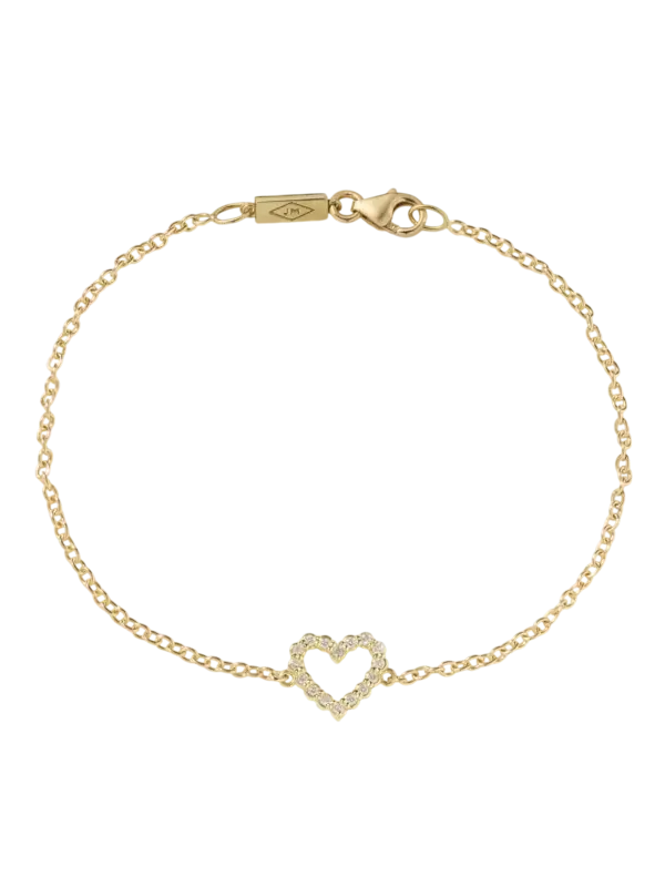 JENNIFER MEYER Open Heart 18-karat Diamond Bracelet - Gold