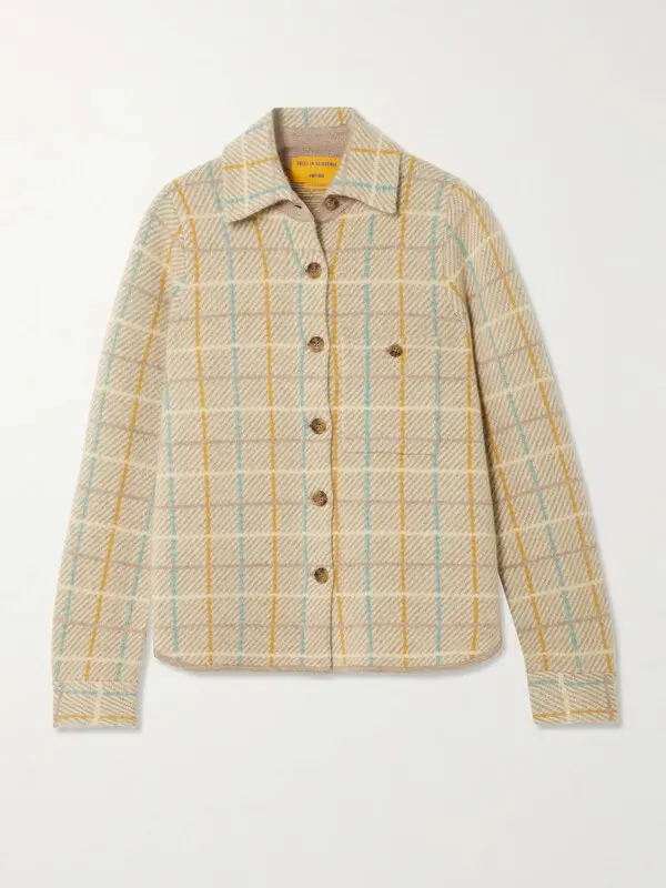 Guest In Residence Dylan Checked Cashmere Jacket - Beige